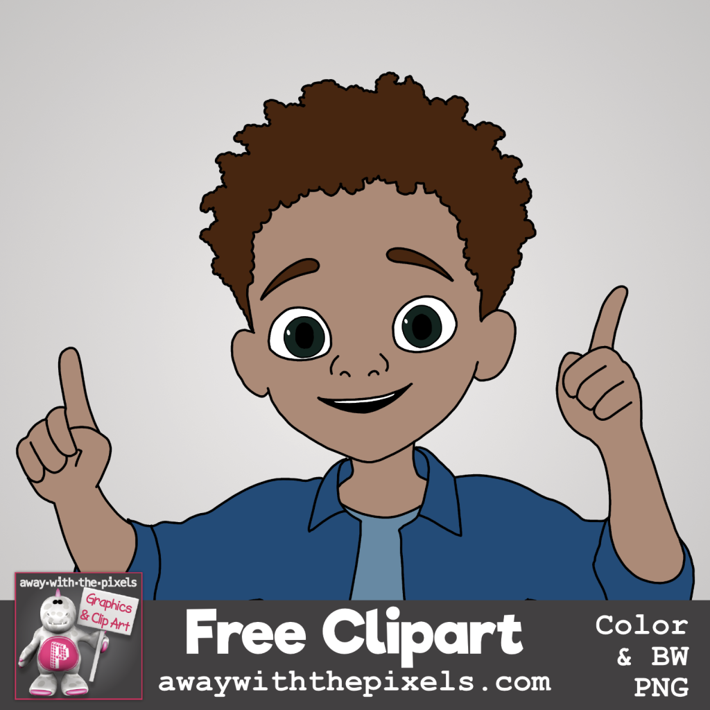 Boy Student Pointing 2 Hands – Free Clipart for Teachers – Away With ...