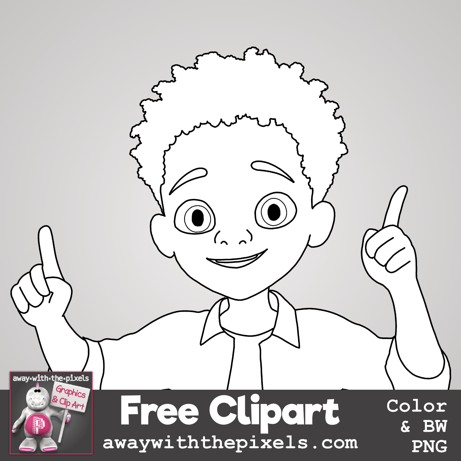 Boy Student Pointing 2 Hands – Free Clipart for Teachers – Away With ...