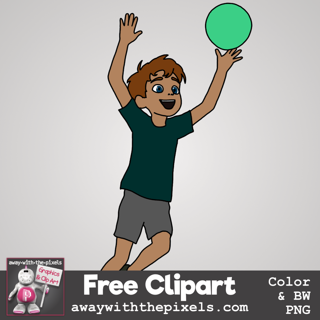 Boy Catching Ball – Free Actions Clipart for Teachers – Away With The ...