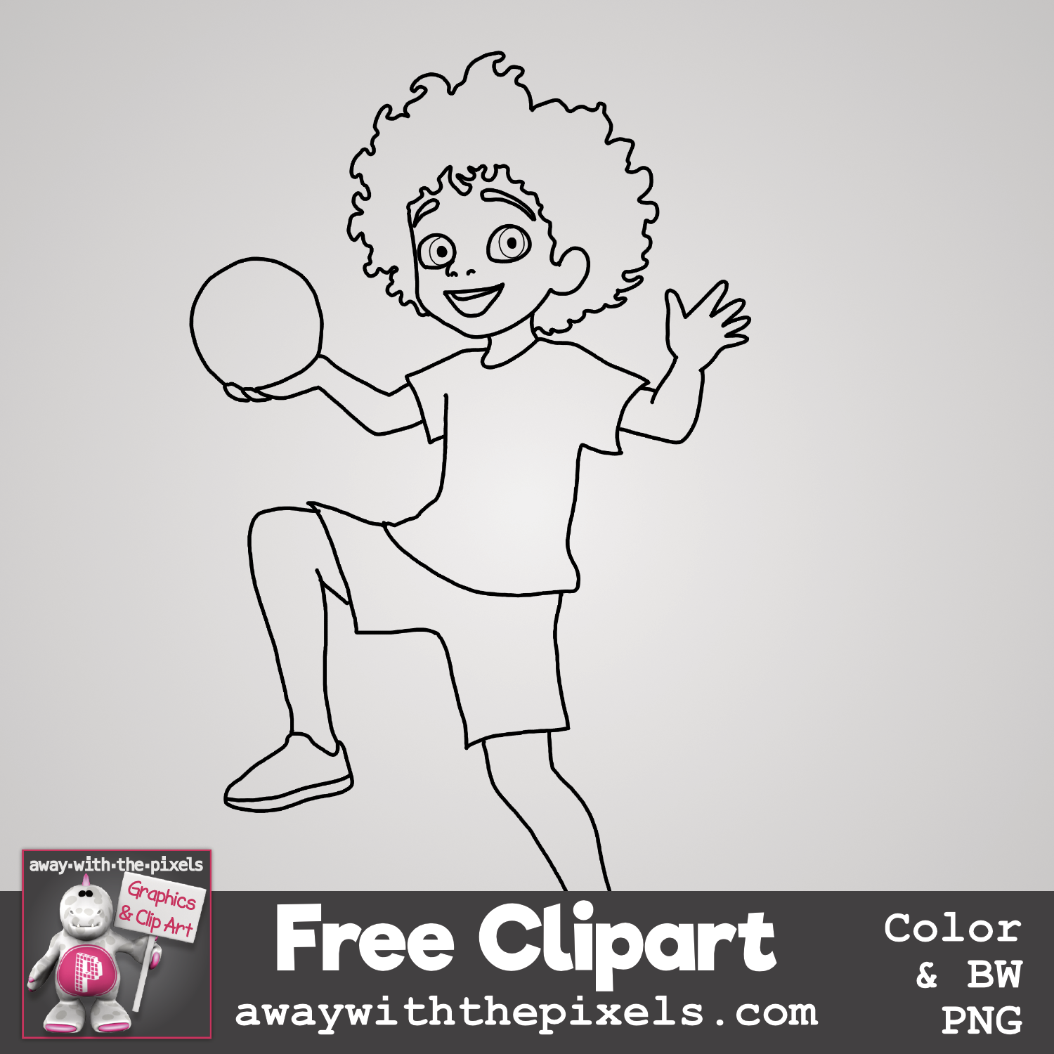 Girl Throwing Ball – Free Actions Clipart for Teachers – Away With The ...