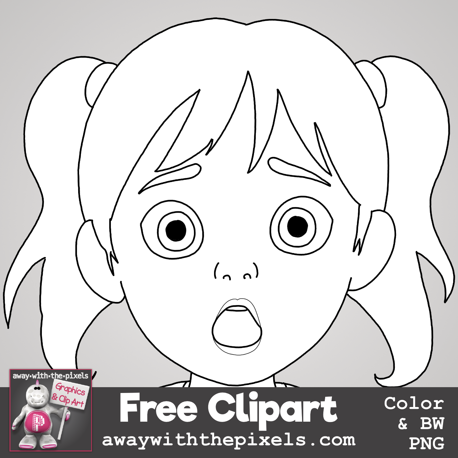 Shocked/Surprised Girl Emotions and Expressions Clipart – Free Clipart ...