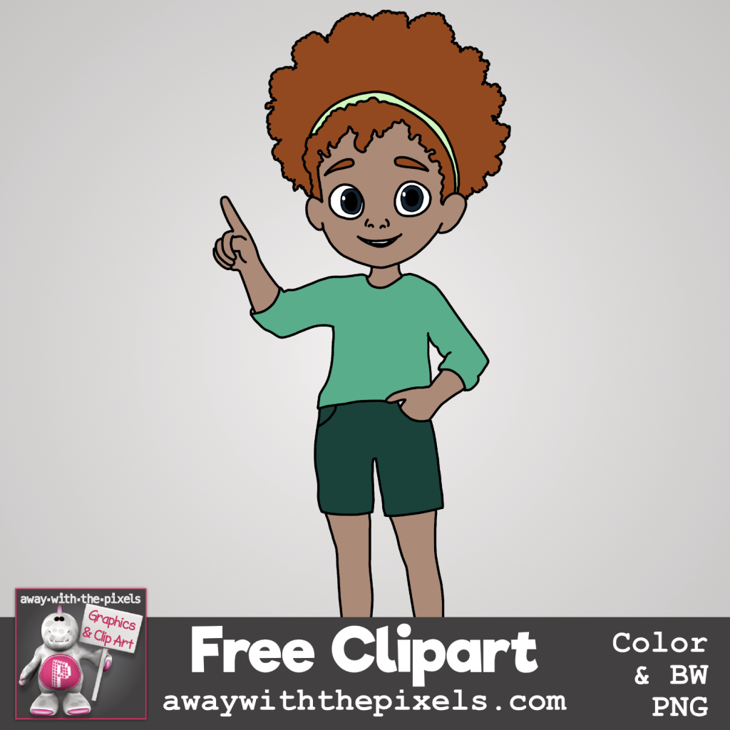 Girl Student Pointing Up 2 – Free Clipart for Teachers – Away With The ...