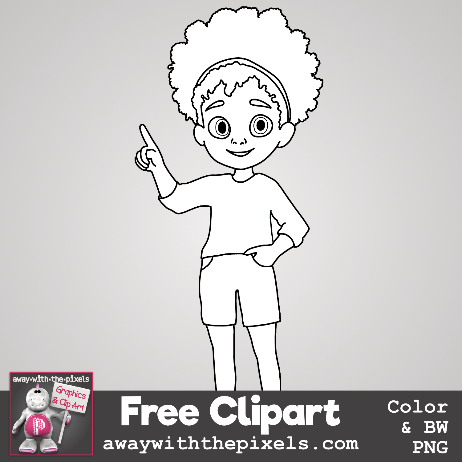 Girl Student Pointing Up 2 – Free Clipart for Teachers – Away With The ...